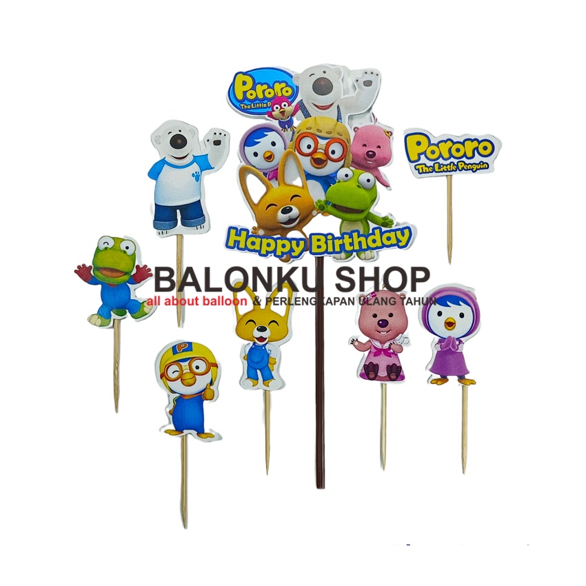 Cake Topper Happy Birthday / Cake Topper Pororo / Hiasan Kue | Lazada ...