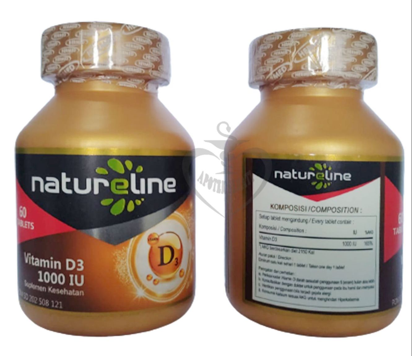 Natureline Vitamin D3 1000iu dan 400iu Premium Hermed Vit D 60 tablet ...