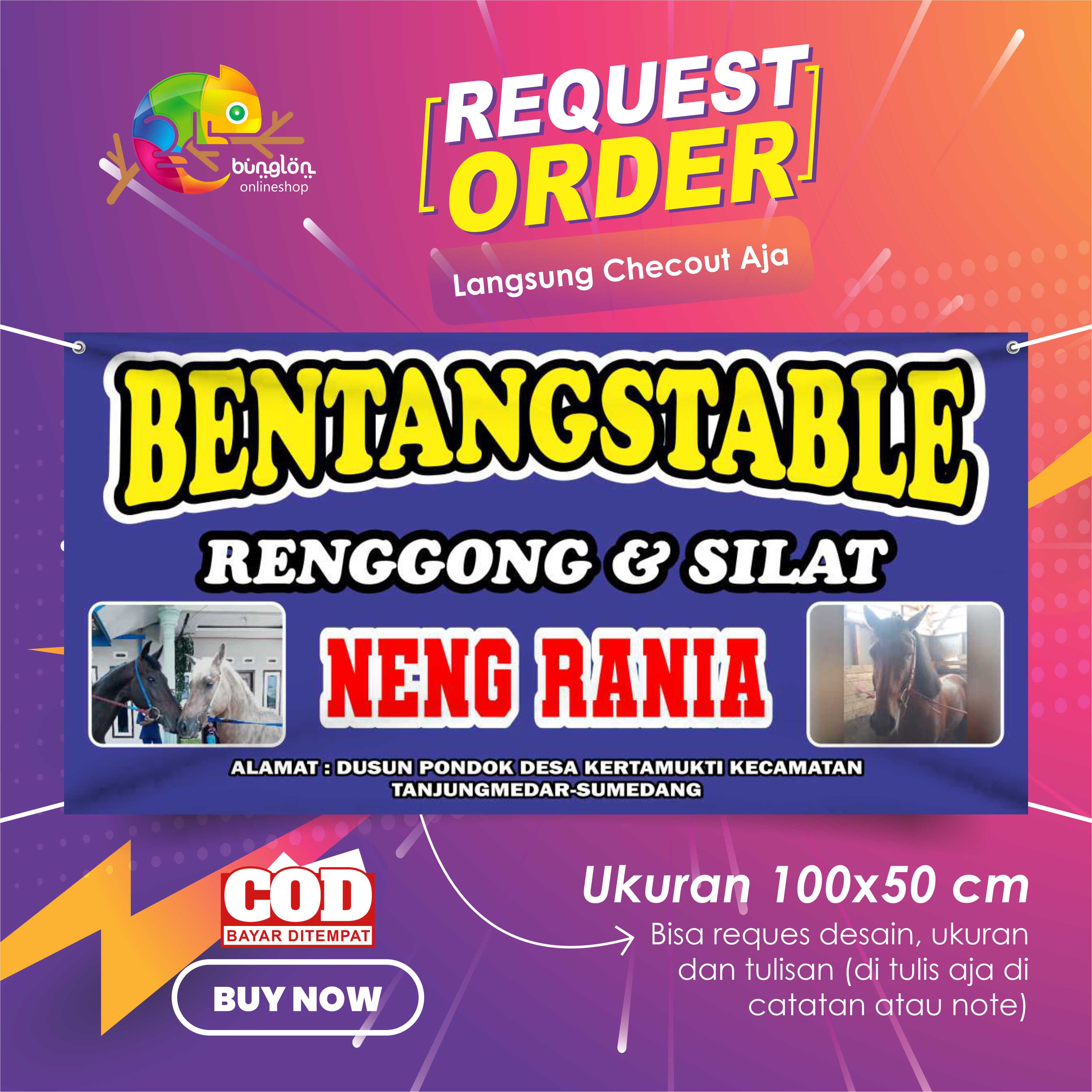 Spanduk Banner 100x50 Kuda Renggong Dan Kuda Silat Custom Desain ...