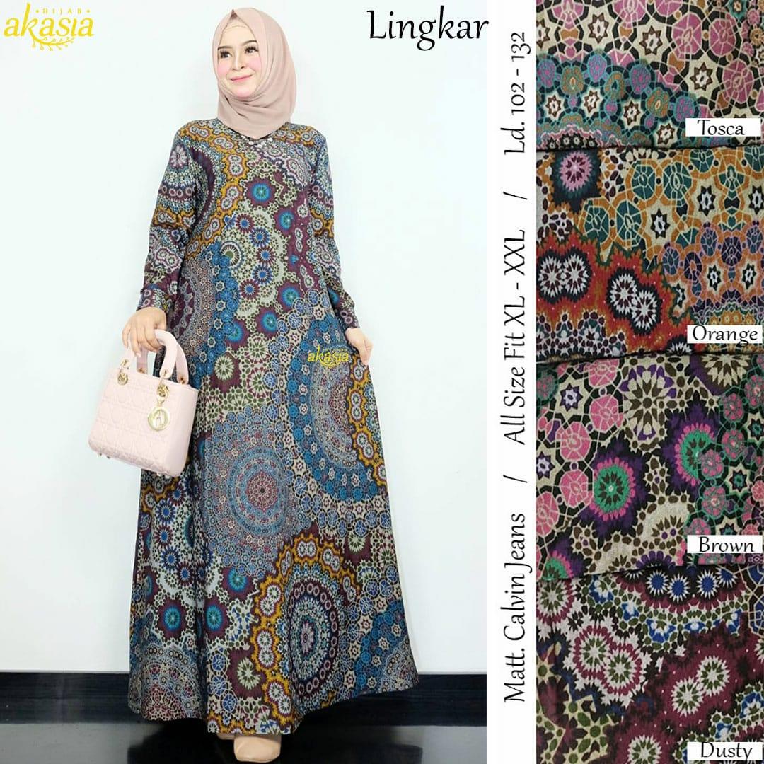 LINGKAR gamis motif batik cantik | Lazada Indonesia