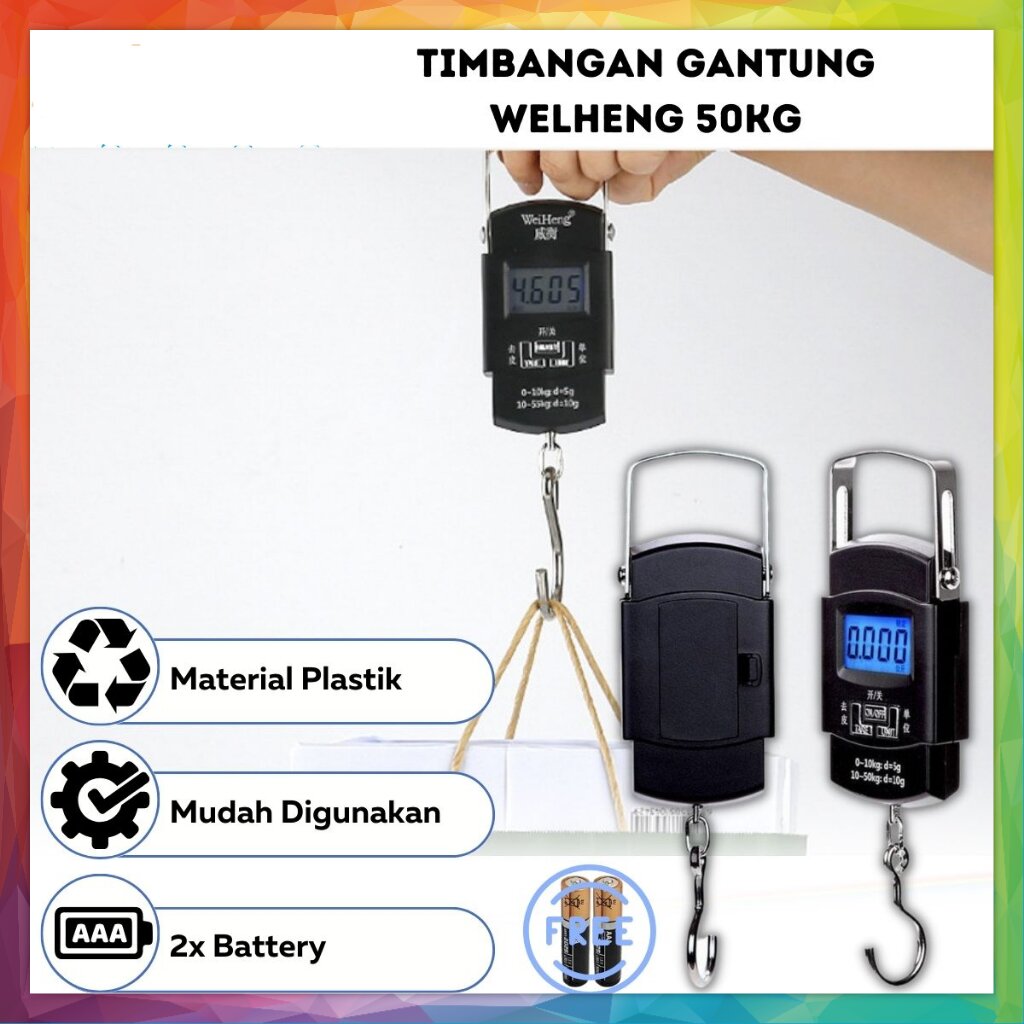 Timbangan Gantung Digital WEIHENG WH-A08 Max 50kg / Timbangan Kait ... Timbangan Gantung Digital WEIHENG WH-A08 Max 50kg / Timbangan Kait ...