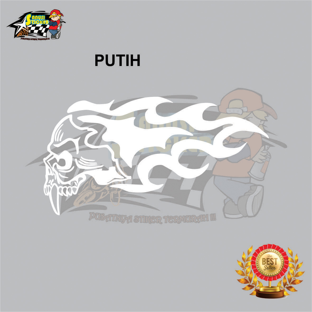 Stiker Tangki Custom Japstyle Bobber Chopper Tengkorak V3 Stiker Skull ...