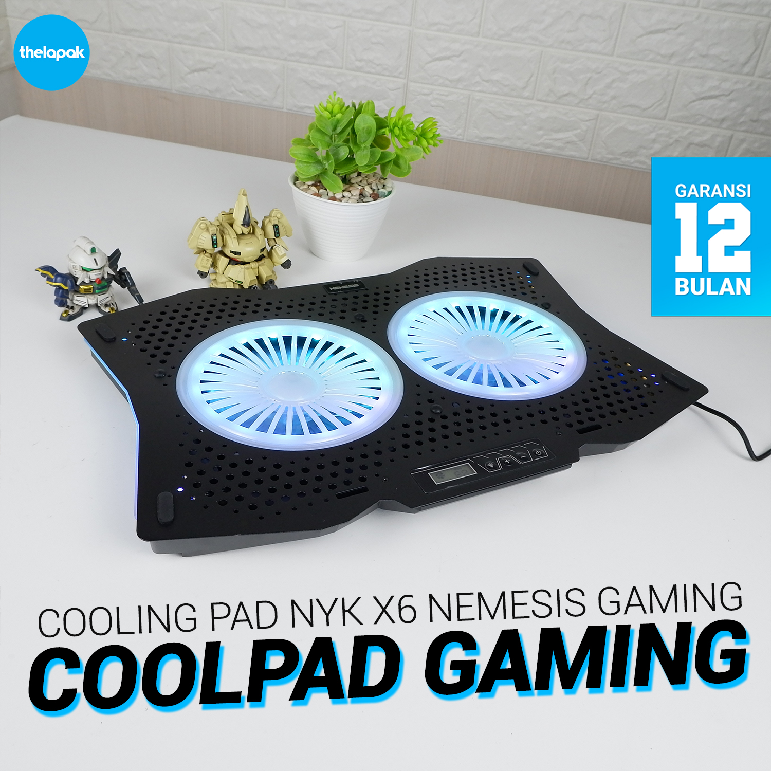 Cooling Pad NYK X6 Nemesis Gaming Notebook Cooler Pad 2 RGB Fan / Kipas ...