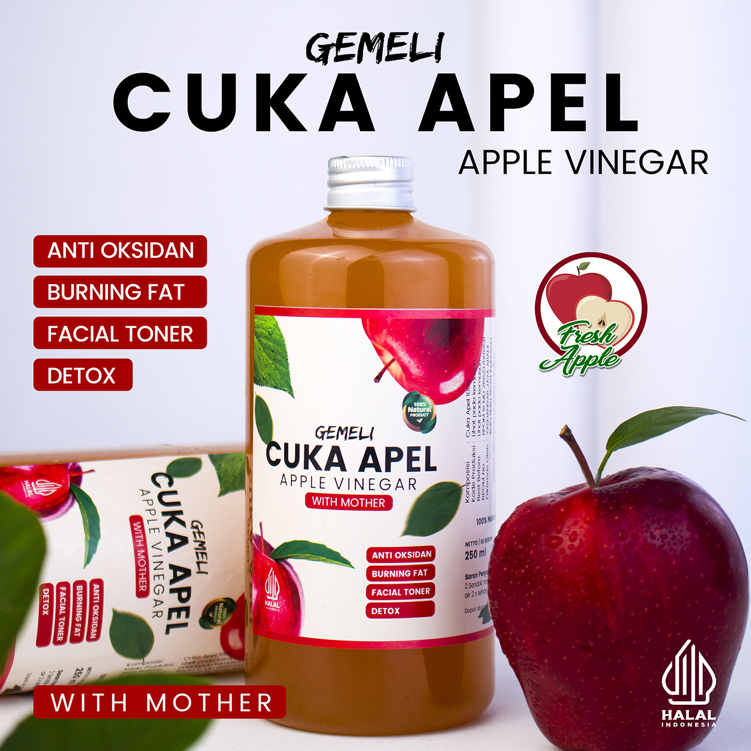 Gemeli - Cuka Apel Murni - Diet Detoks - Apple Cider Vinegar With ...