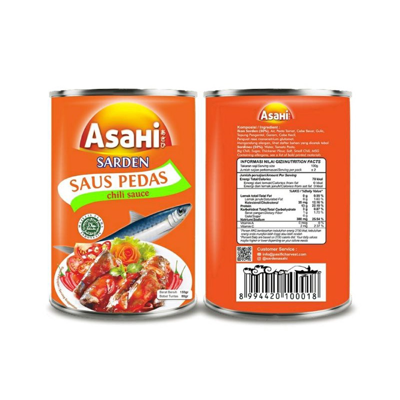 ASAHI IKAN SARDEN ALL VARIANT 155gr | Lazada Indonesia