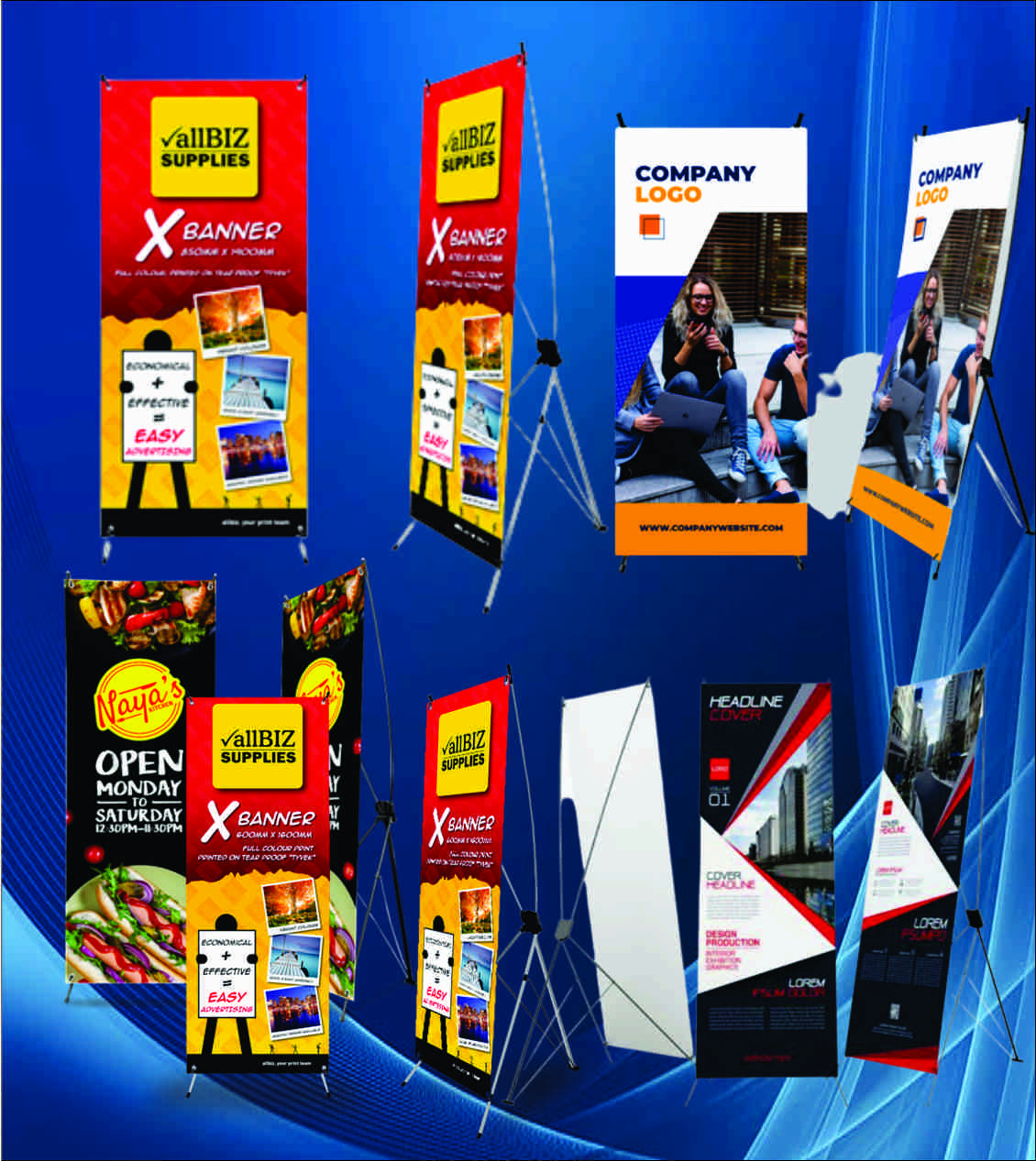 X-BANNER CUSTOM FREE DESIGN / STANDING BANNER CUSTOM (SATU PAKET DENGAN ...