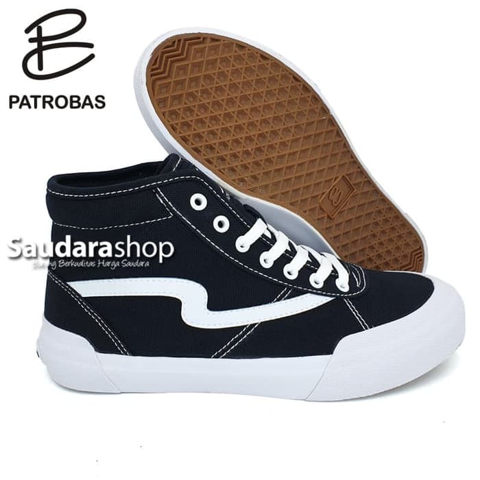 sepatu Patrobas Ivan High Black White / Patrobas Ivan HC Black White ...