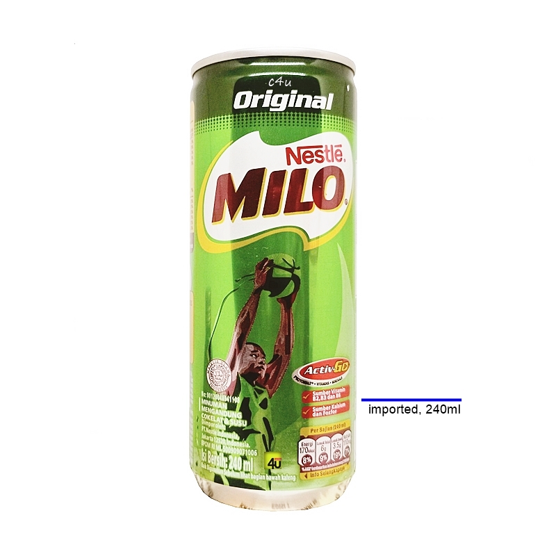 MILO ORIGINAL - Minuman Cokelat Paduan - KALENG 240ml Imported RTD ...