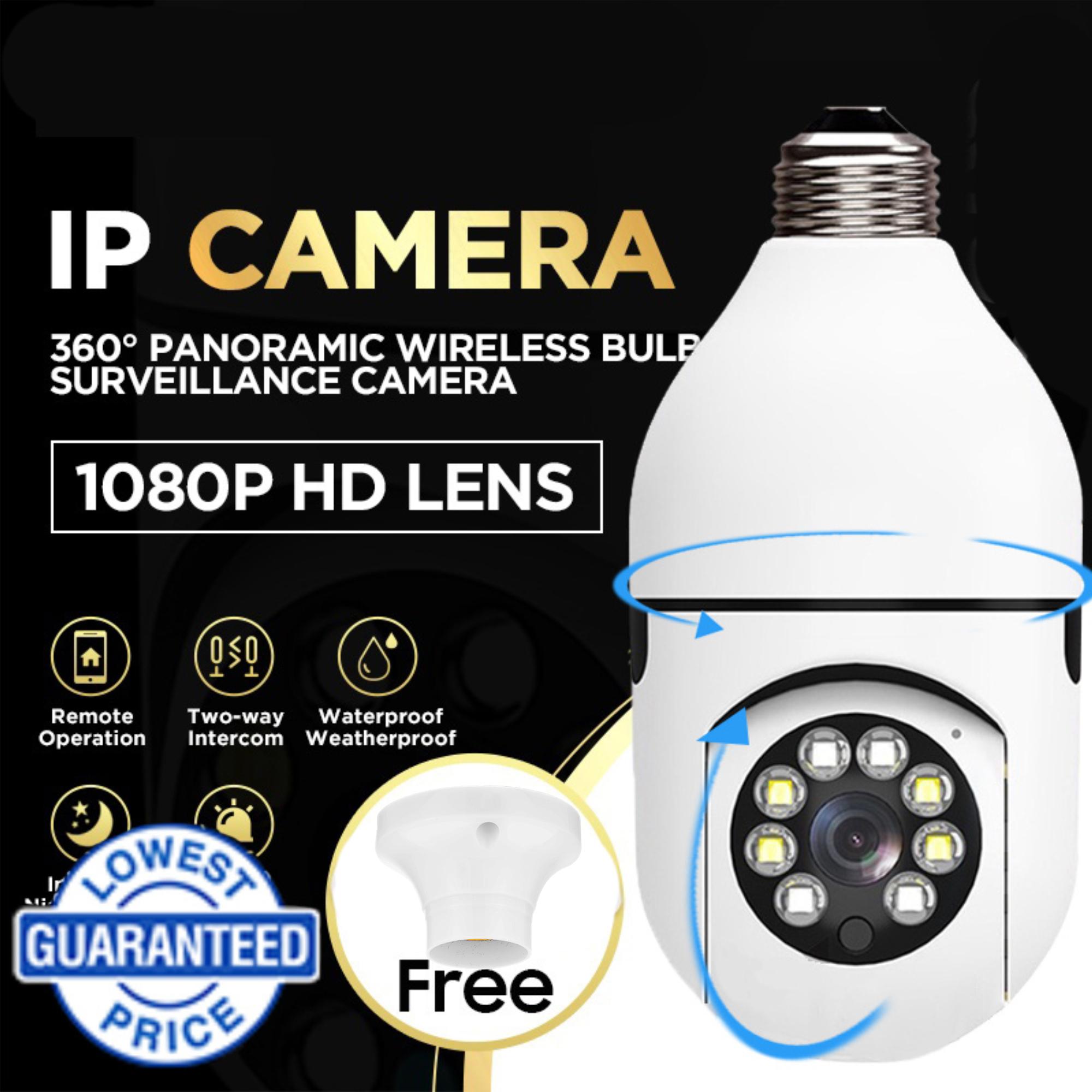 E27 Wireless cctv Camera wifi koneksi hp ip Camera cctv v380 1080P hd ...