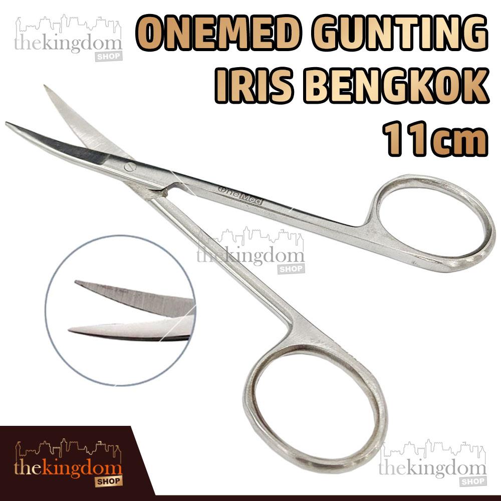 Onemed Gunting Iris Bengkok Lurus Tajam Scissor Bedah Operasi | Lazada ...