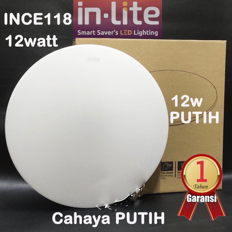 LAMPU BARET INCE118 12W PUTIH lamp ceiling plafon INLITE IN-LITE ...