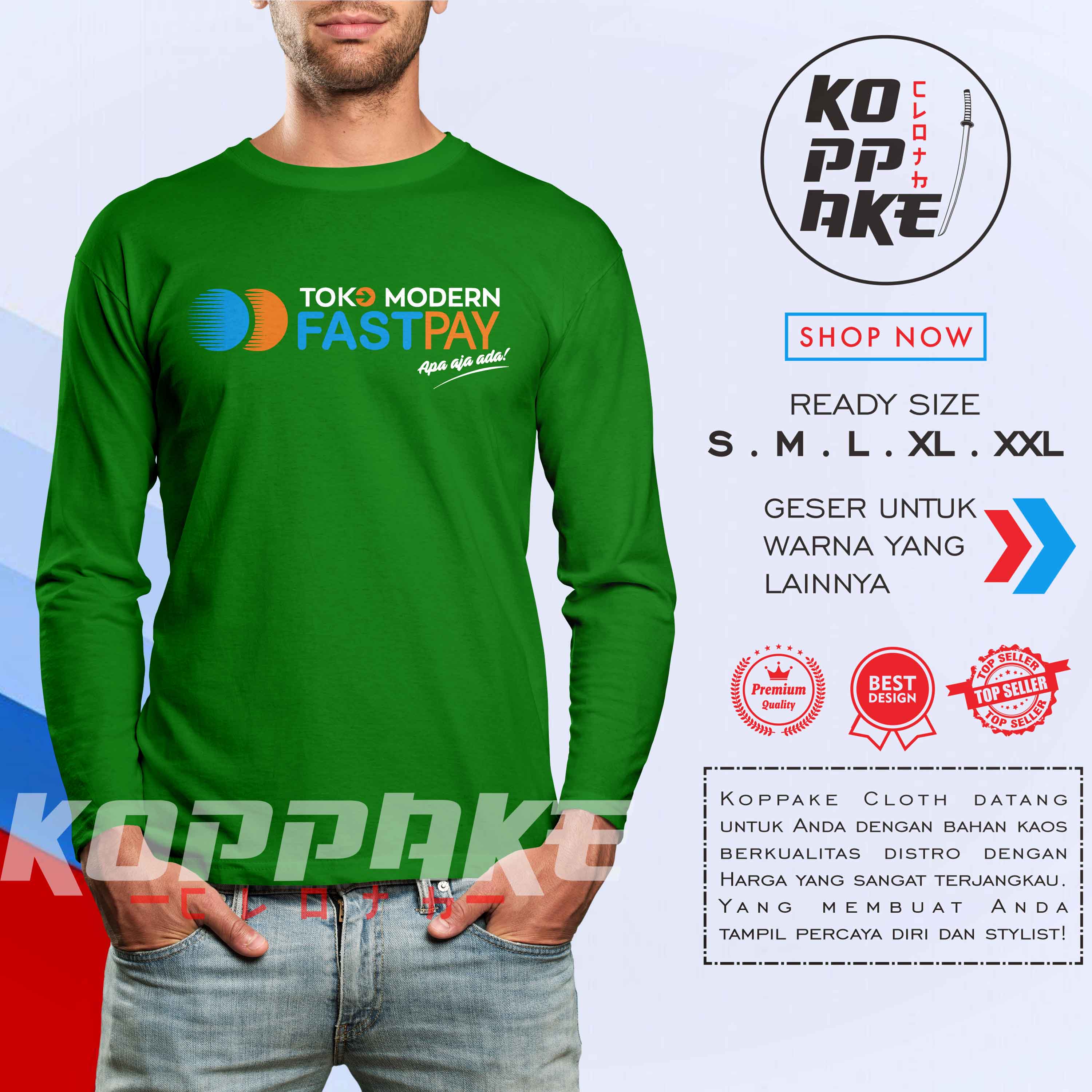 Kaos Toko Modern FASTPAY Logo Lengan Panjang Baju Perusahaan | Lazada ...
