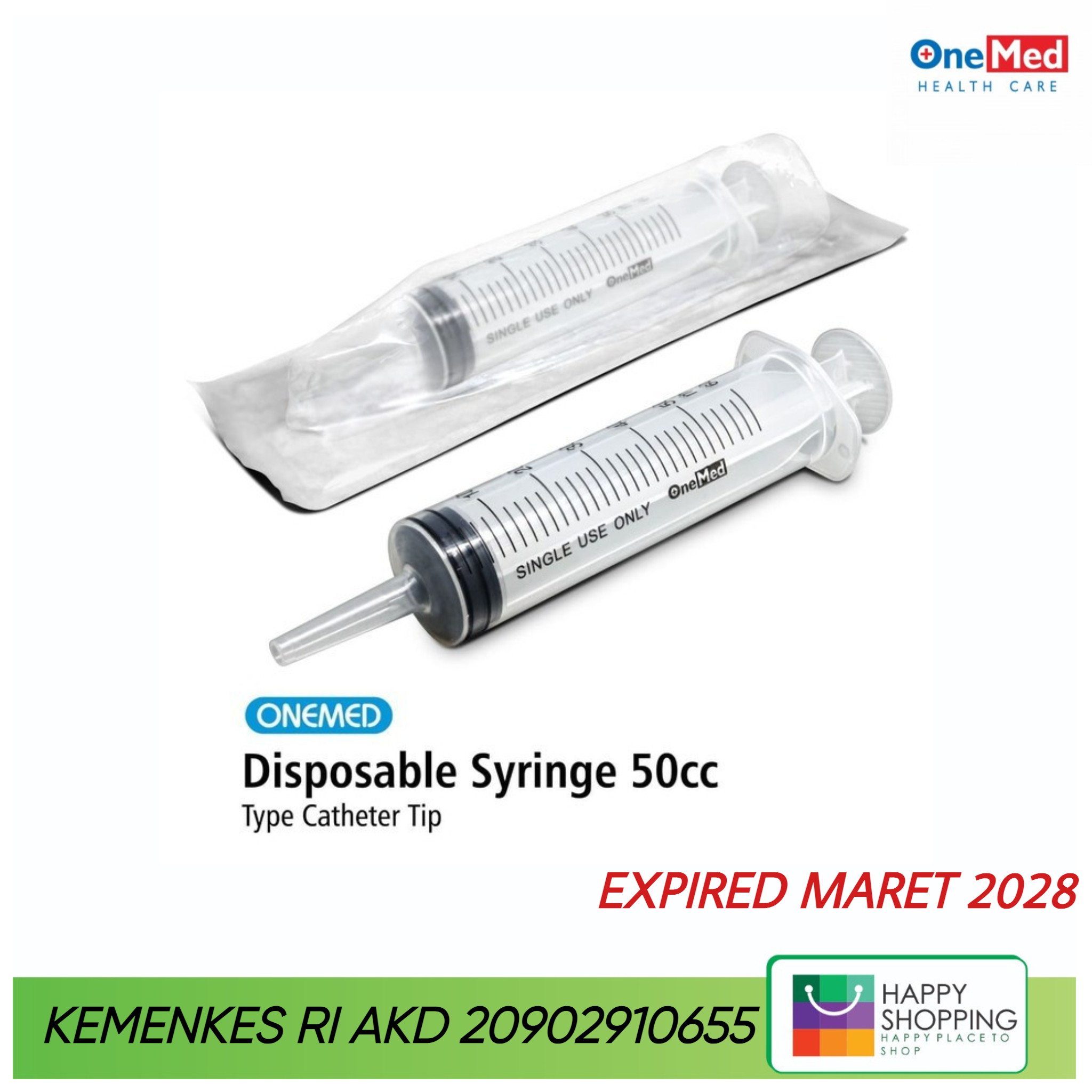 Spuit Suntikan Feeding Syringe tanpa jarum 50cc Catheter Tip Onemed ...