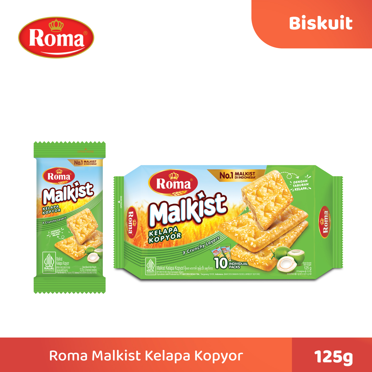 Roma Malkist Kelapa Kopyor 10 Sachets | Lazada Indonesia
