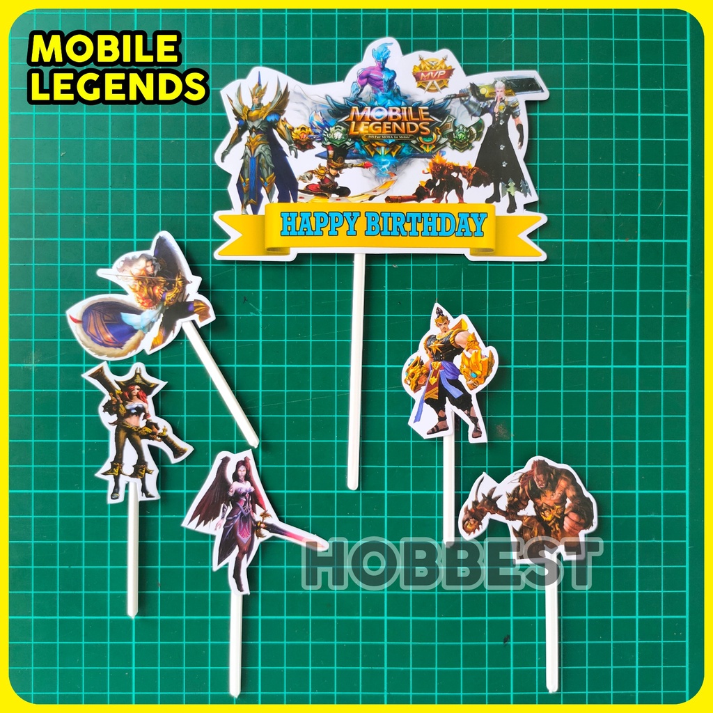 TOPPER CAKE KERTAS : MOBILE LEGENDS - Dekorasi Hiasan Kue Ulang Tahun ...