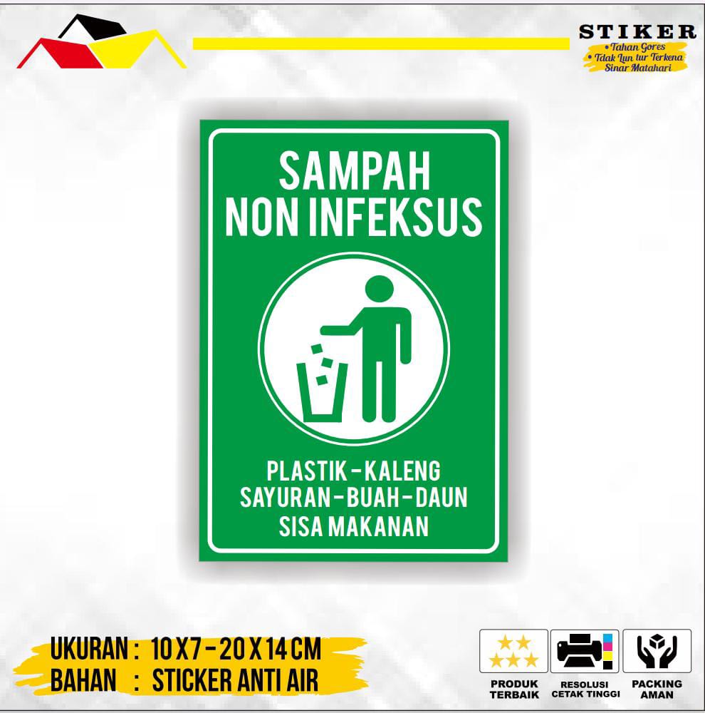 Stiker label penanda jenis smpah / Stiker Label Sampah / Label Sampah ...