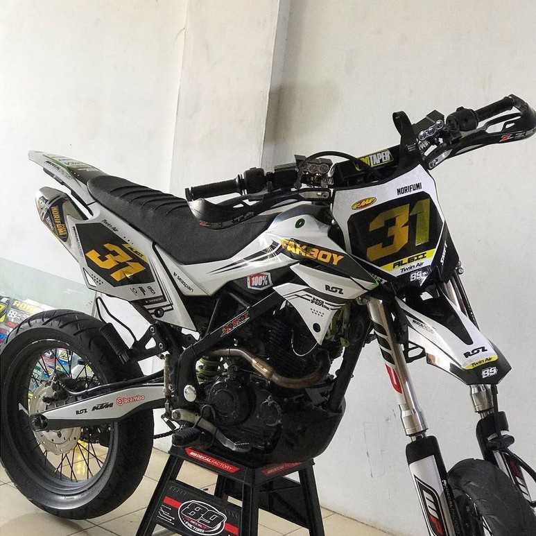 DECAL KLX DTRACKER PUTIH GOLD CUSTOM DESAIN | Lazada Indonesia