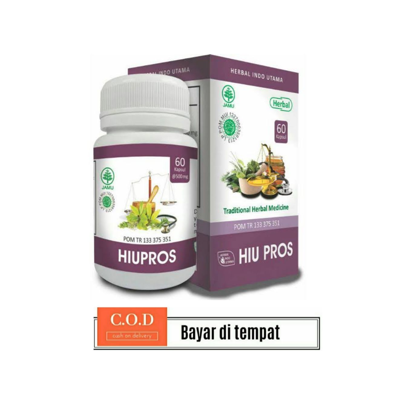 COD! OBAT HERBAL HIU PROS Obat gangguan prostat 60 kapsul melancarkan ...