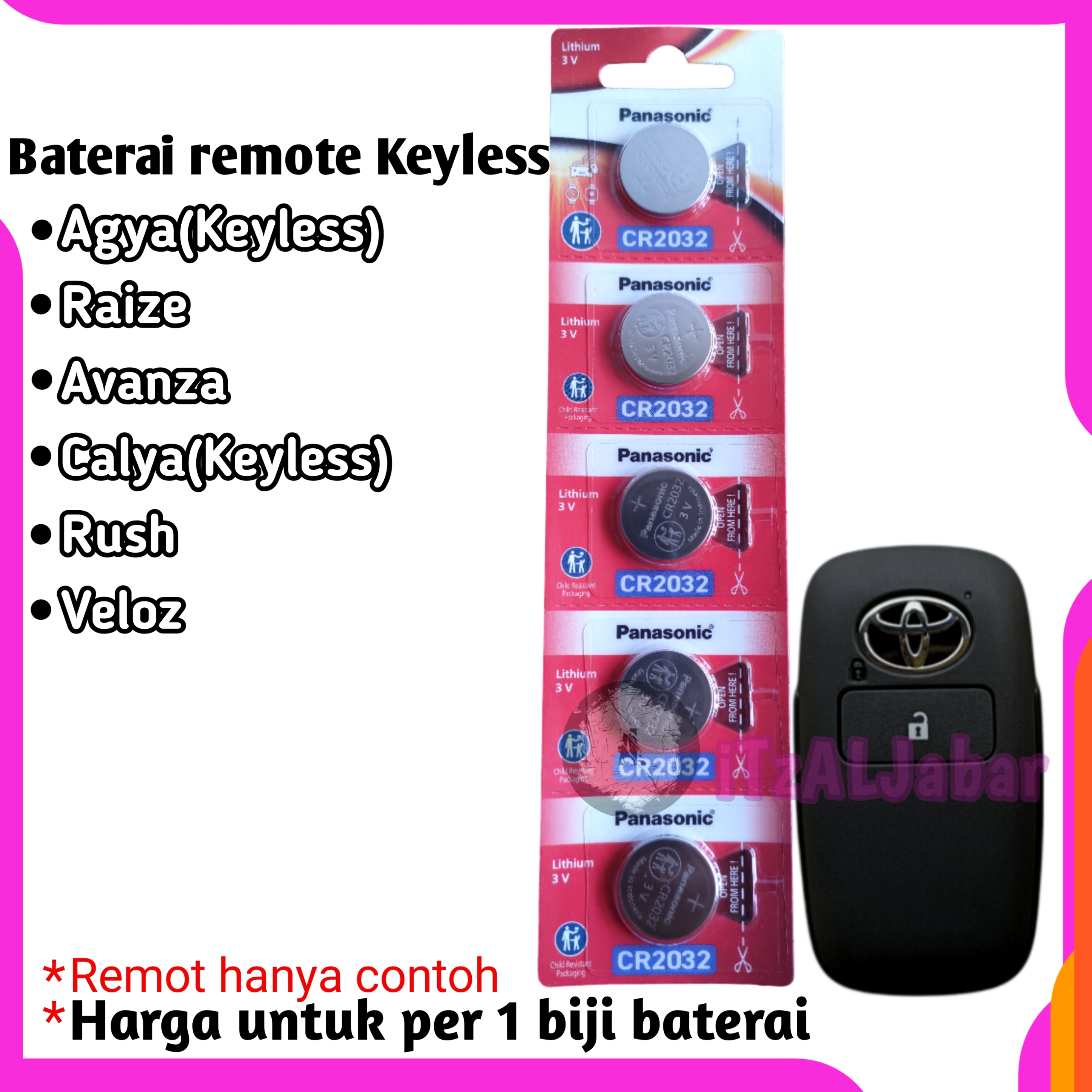 Baterai remote mobil Toyota RUSH VELOZ CALYA Battery remot keyless ...