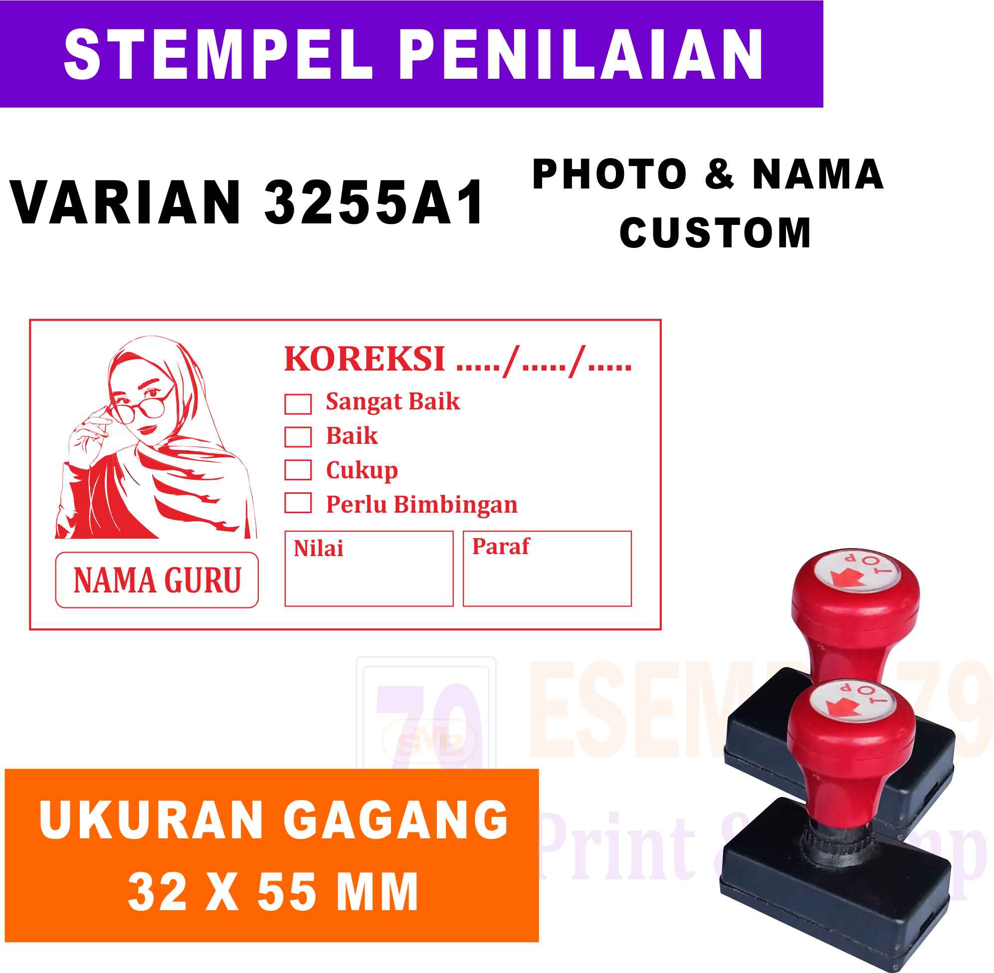 Stempel Nilai Guru TK / PAUD Custom | Lazada Indonesia