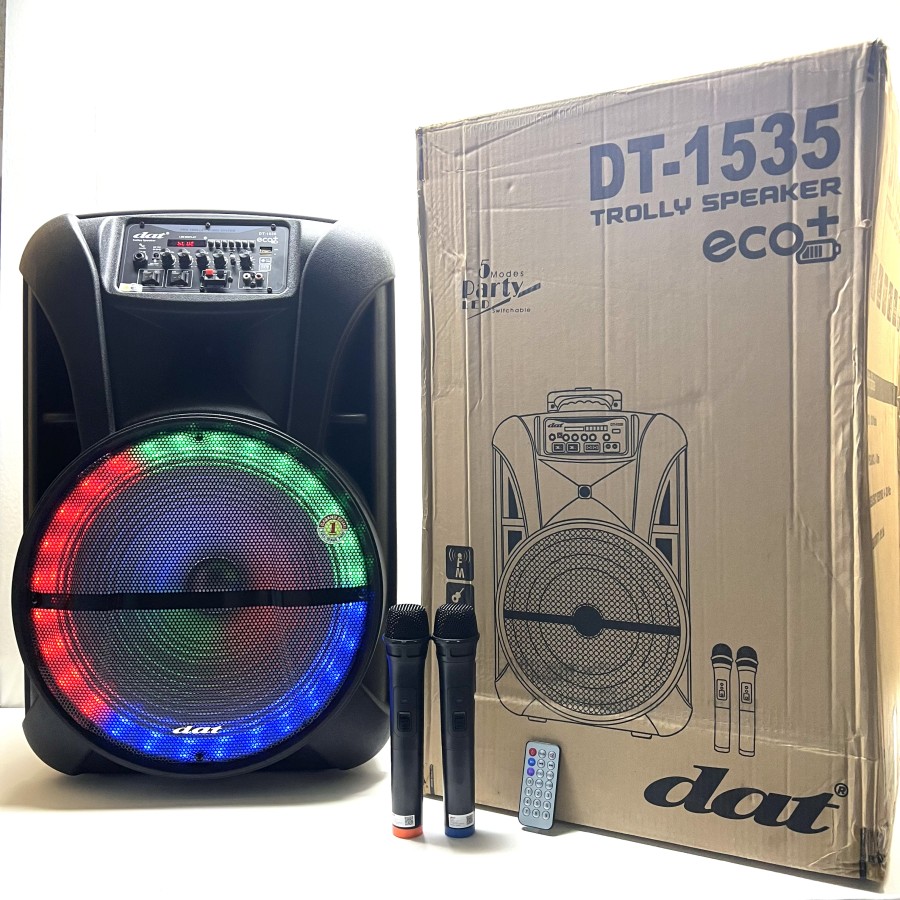 Speaker Portable Wireless Dat DT 1535 Eco Party LED Original 15 inch ...