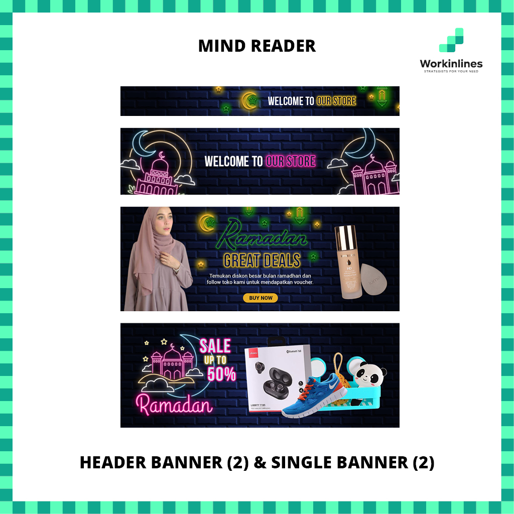 WORKINLINES - Ramadan - Mind Reader Themes - 4 Set Banners (Header ...
