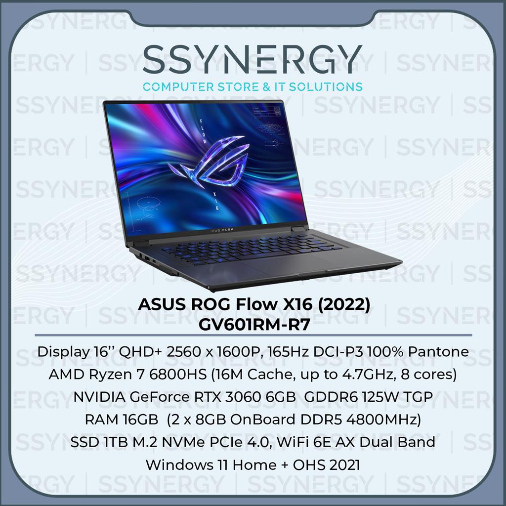 ASUS ROG Flow X16 GV601RM R736G6T-O R7-6800HS 16GB 1TB W11+OHS21 ...