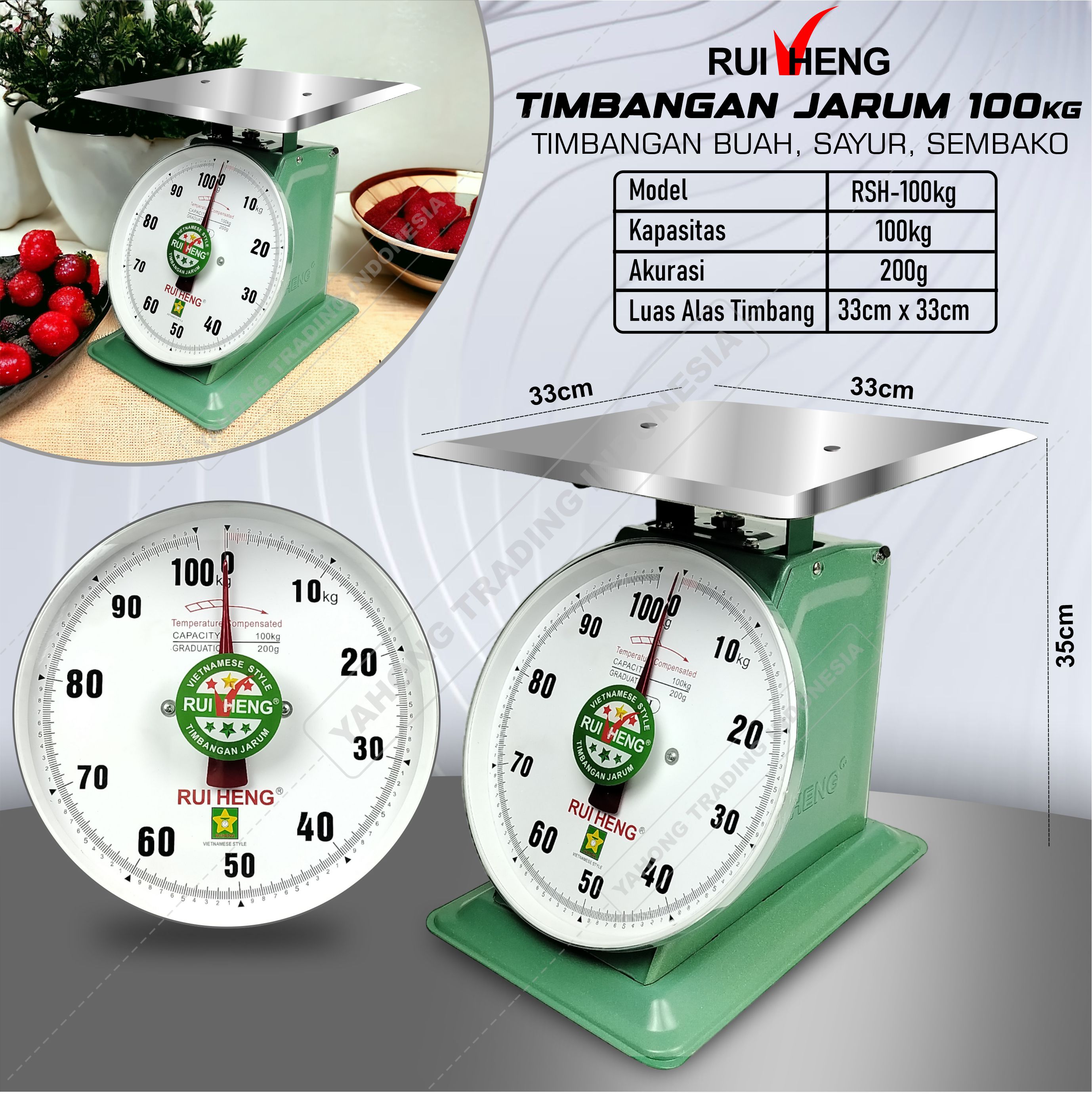 TIMBANGAN JARUM 100 KG / TIMBANGAN DUDUK MANUAL / TIMBANGAN BERAS AYAM ...