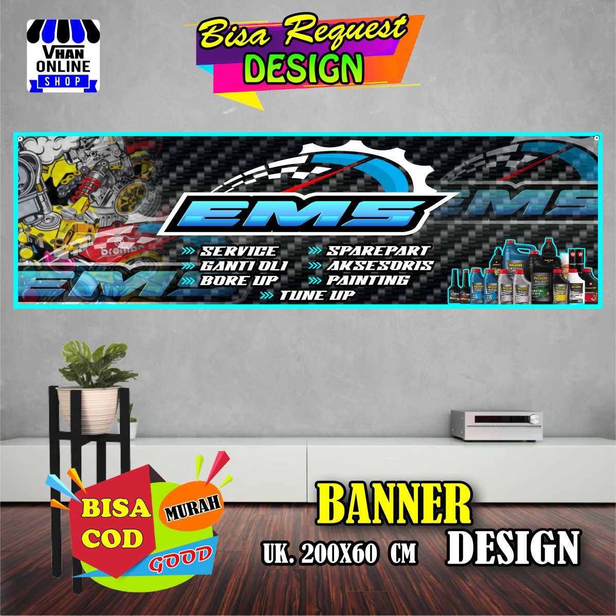 Spanduk Racing Bengkel, Racing Sparepart, Banner Keren Murah | Lazada ...