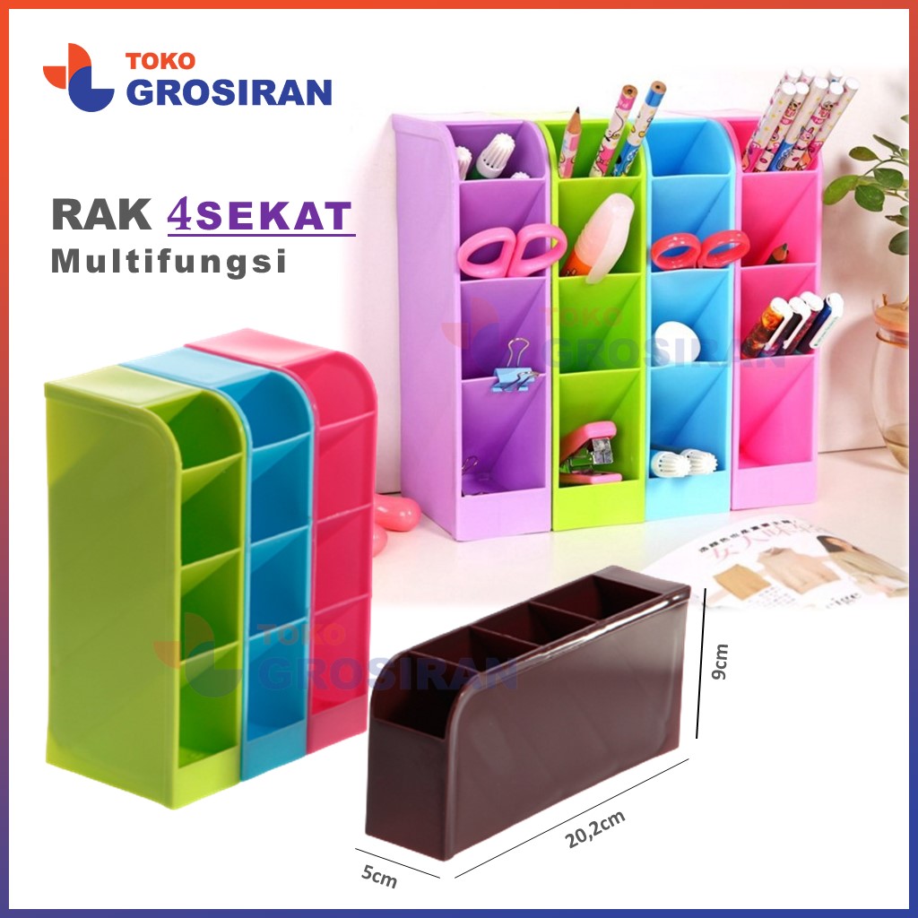 Rak mini 4 sekat kotak organizer serbaguna tempat penyimpanan barang ...