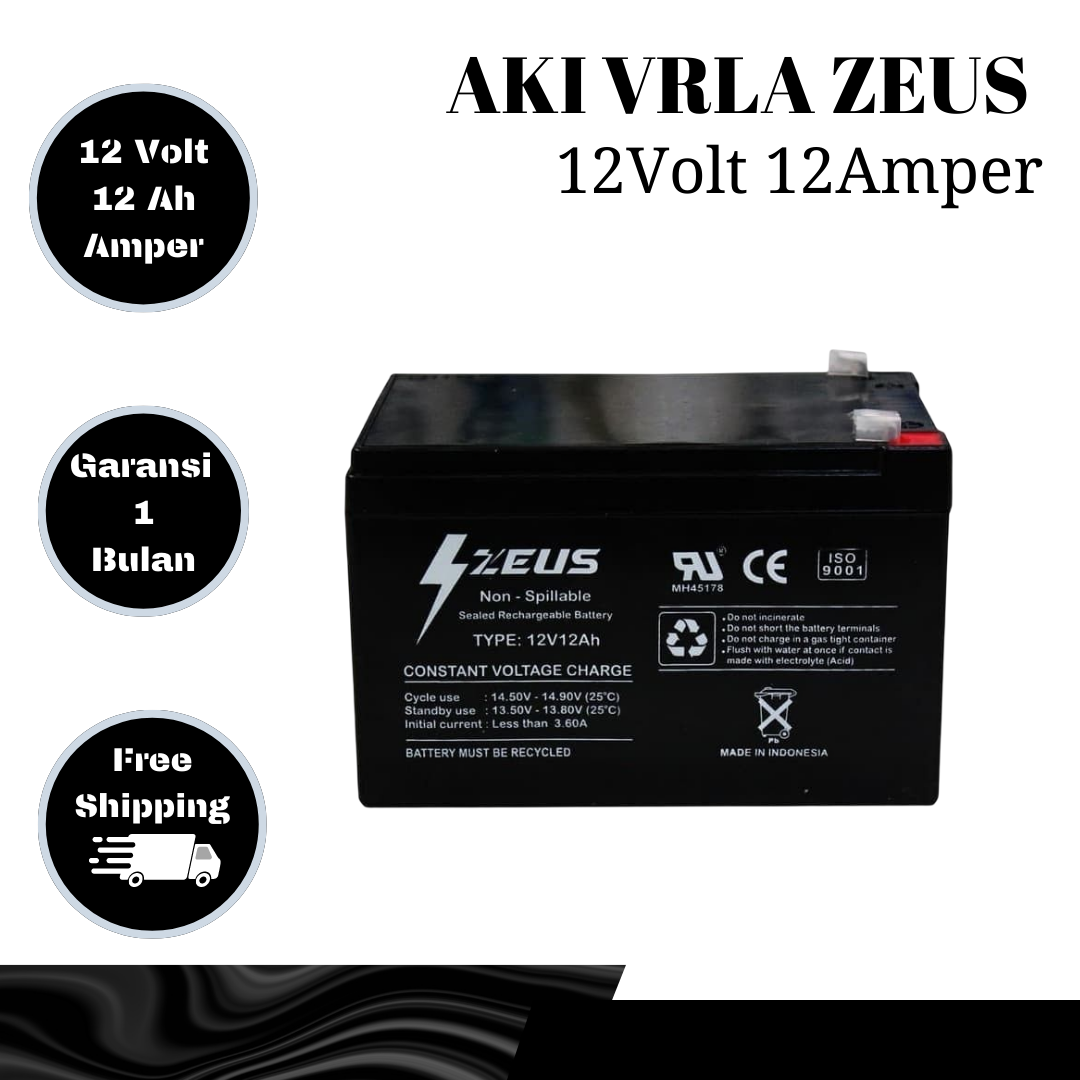 Aki VRLA Zeus untuk Panel Solar / Solar Cell / Panel Surya 12v 12ah ...