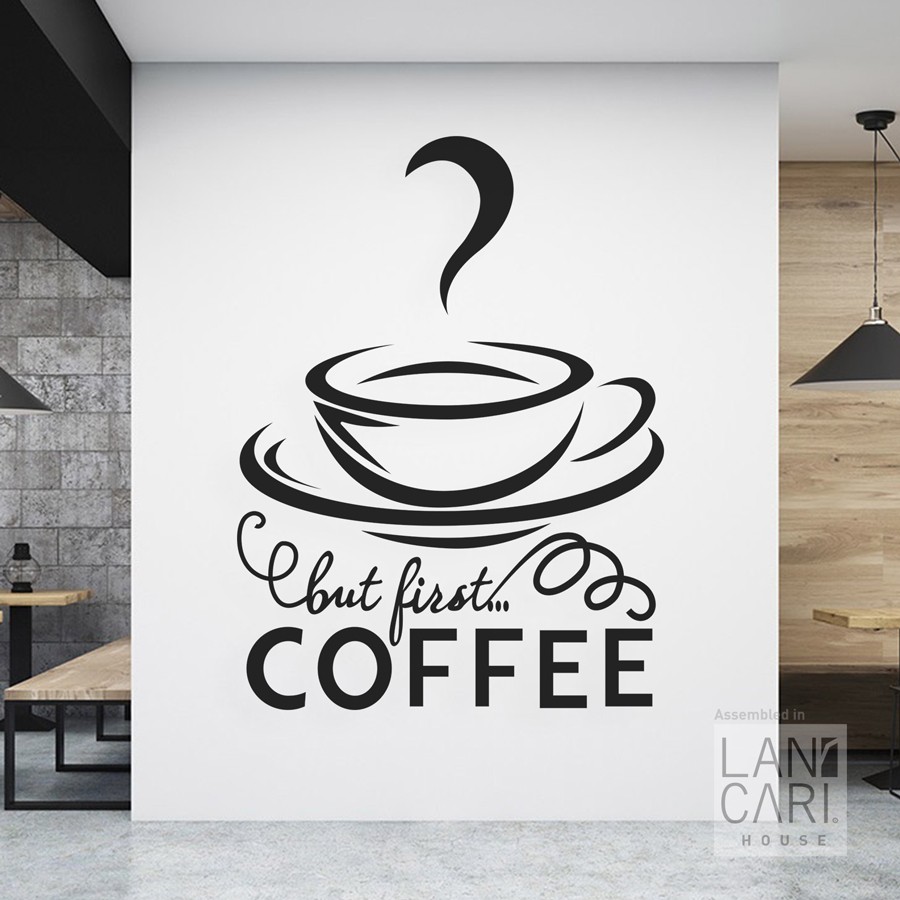 Sticker Cutting Coffee Kopi Shop Dekorasi Sticker Kaca dinding Cafe ...