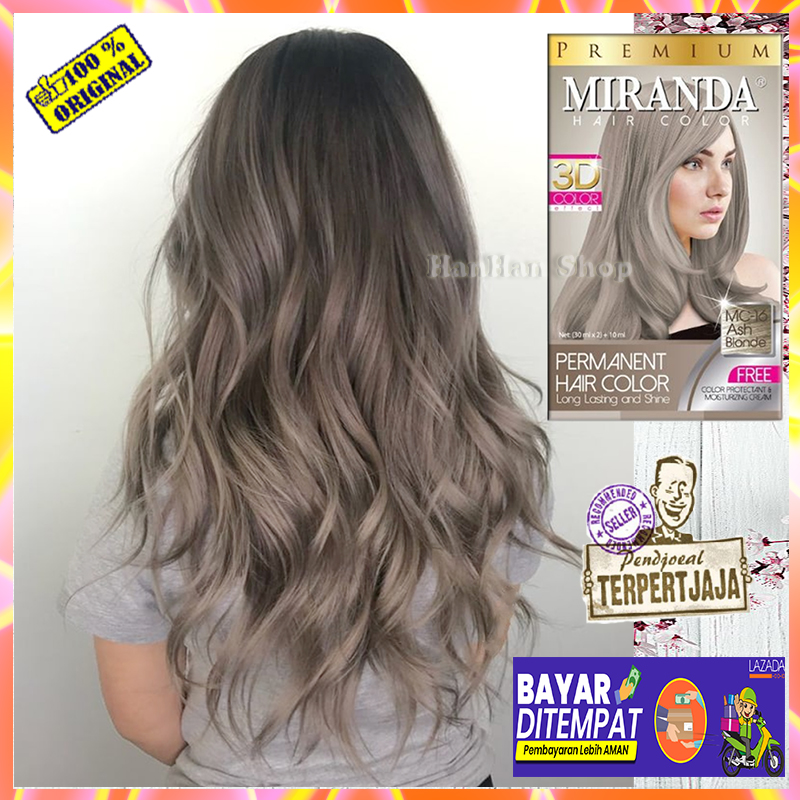 Miranda Hair Color Premium MC-16 Ash Blonde BPOM 100% Ori Warna Cat ...