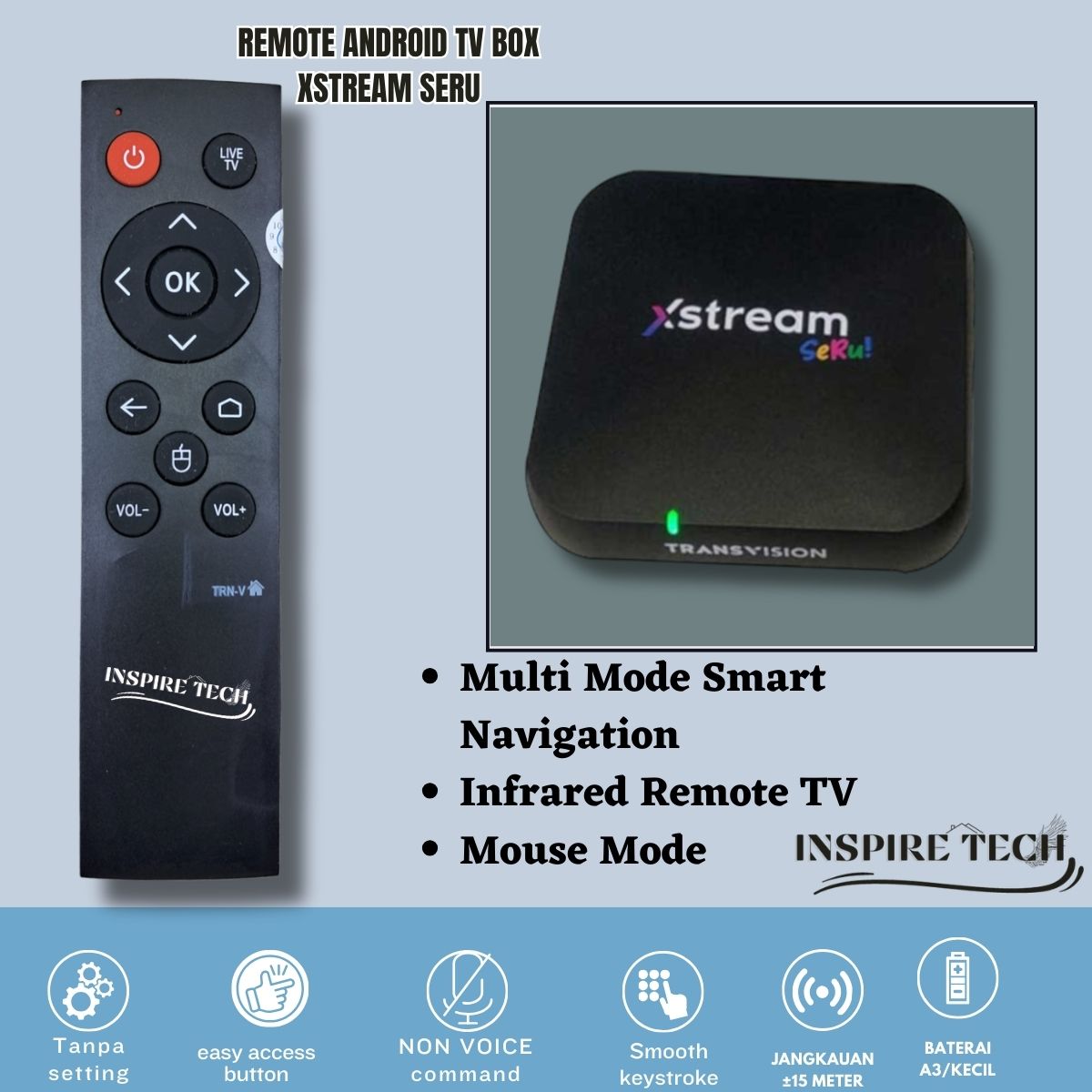 Remot Remote TV BOX XTREAM SERU TRANSVISION | Lazada Indonesia