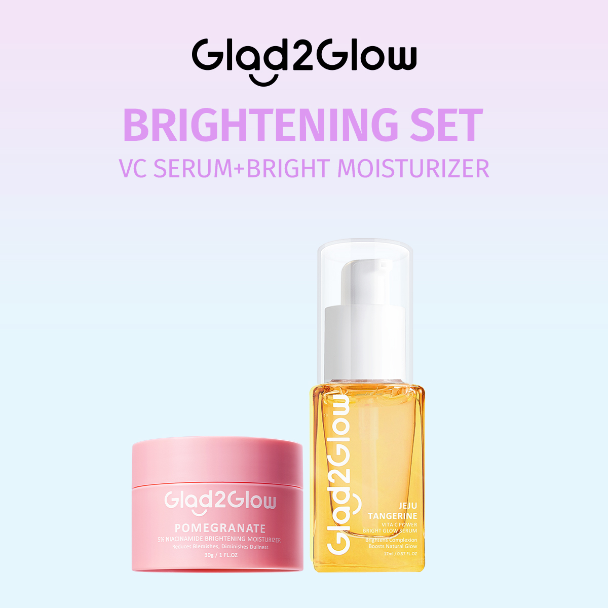 2pcs Skincare Set Serum + Moisturizer Glad2Glow Kits Acne Set | Lazada ...