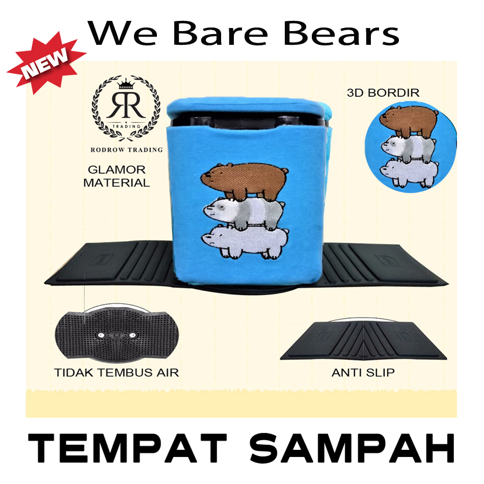 Tempat Sampah Mobil We Bare Bears / Tong Sampah Mobil Motif Bear ...