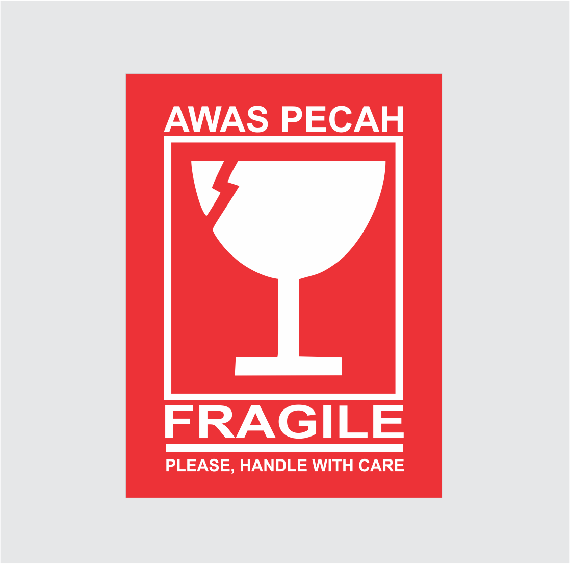 Sticker fragile (isi 100) - Stiker Pecah belah sei 001 | Lazada Indonesia