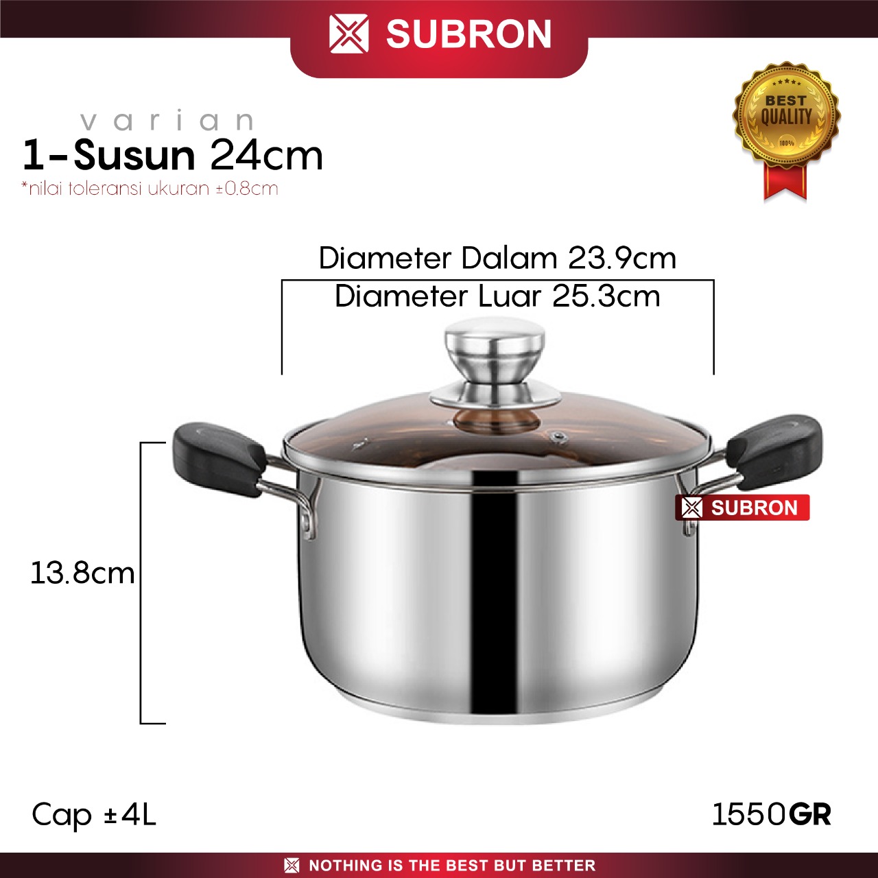 SUBRON Panci Sup 20cm Stainless TEBAL Soup Pot Tutup Kaca | Lazada ...