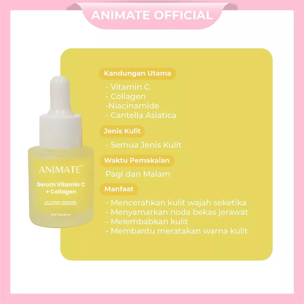 Animate Serum 20ml - Pencerah Wajah - Membantu Mengatasi Berbagai ...