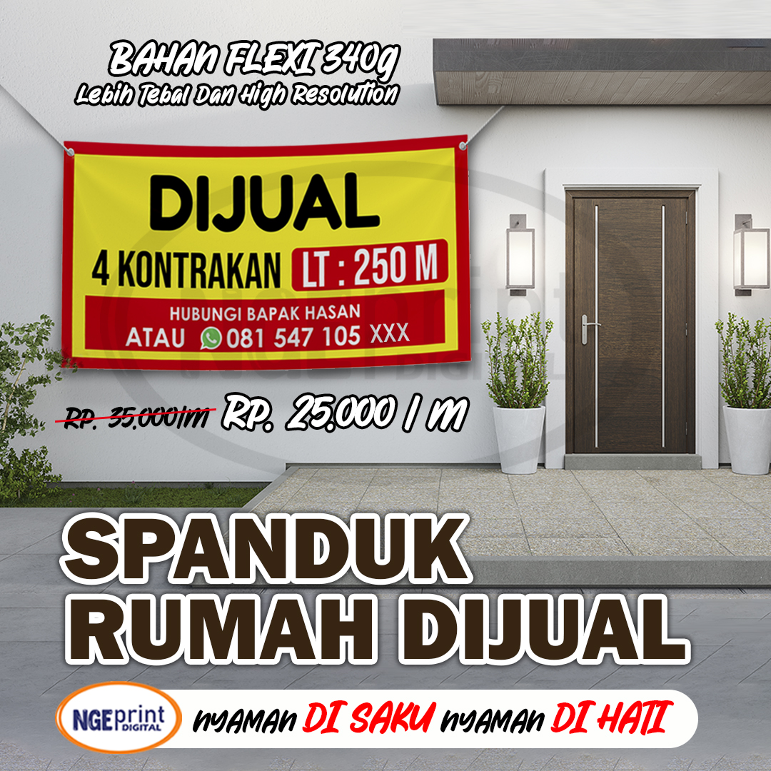 Spanduk Rumah Dijual / Rumah Disewakan / Rumah Dikontrakan Murah ...