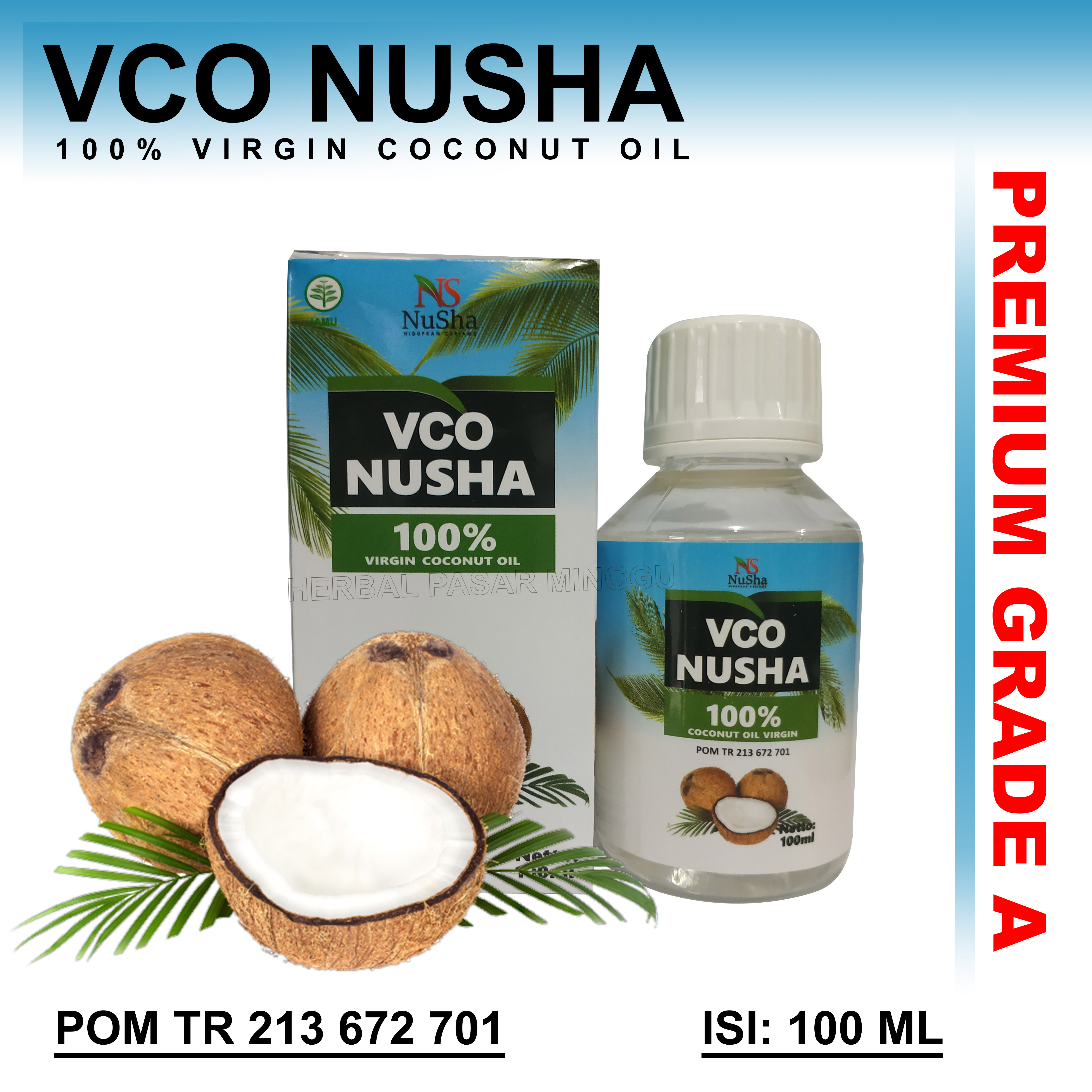 MINYAK VCO NUSHA 100% VIRGIN COCONUT OIL MINYAK KELAPA ORIGINAL isi 100 ...
