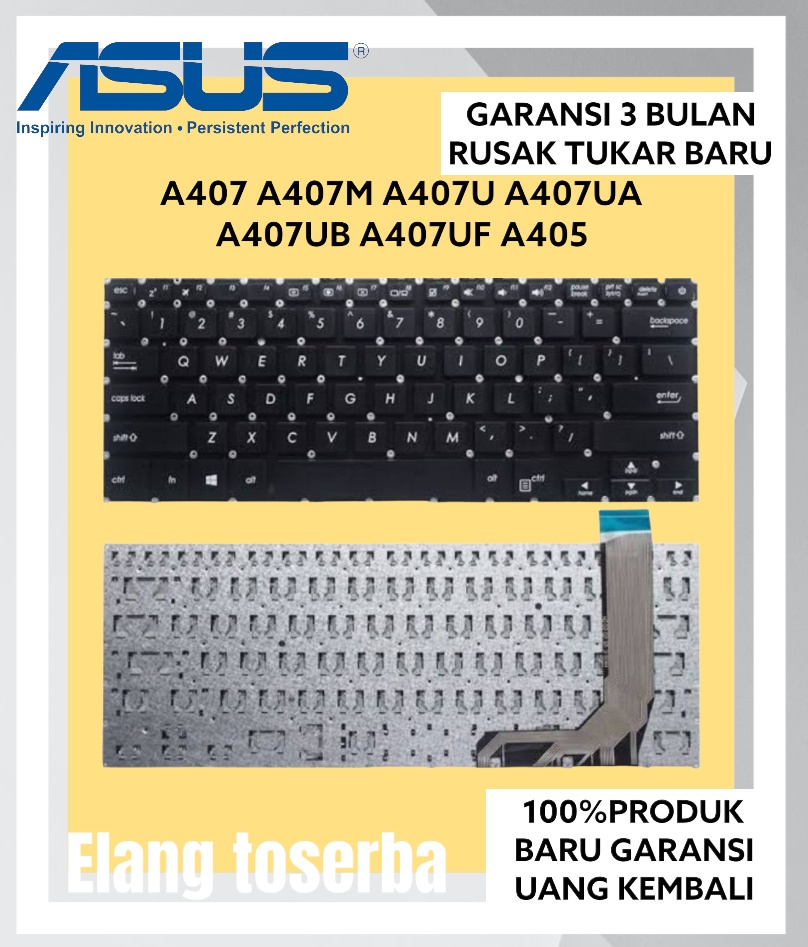 Keyboard Original Asus A407M A407MA A407U A407UA A407UB A407UF A405 ...