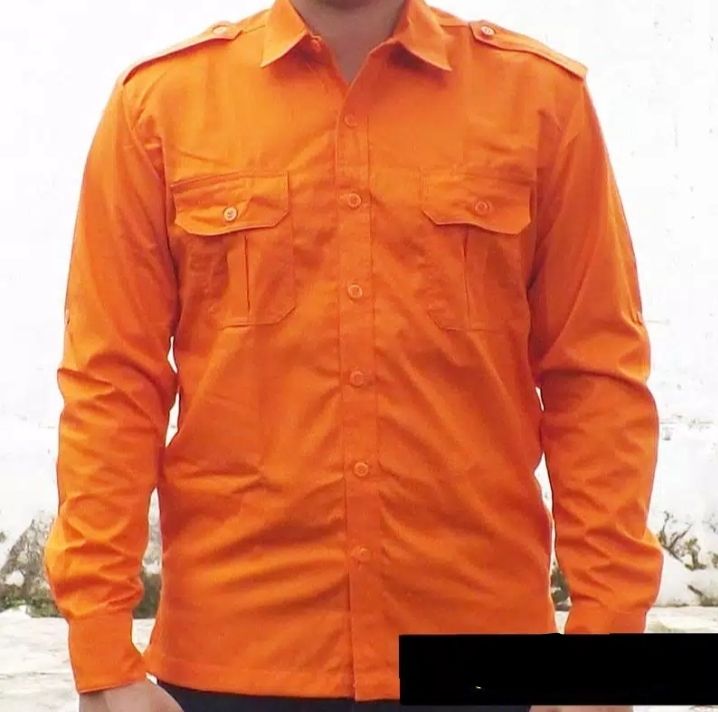 kemeja pdl oren kemeja basarnas kemeja oranye lapangan | Lazada Indonesia