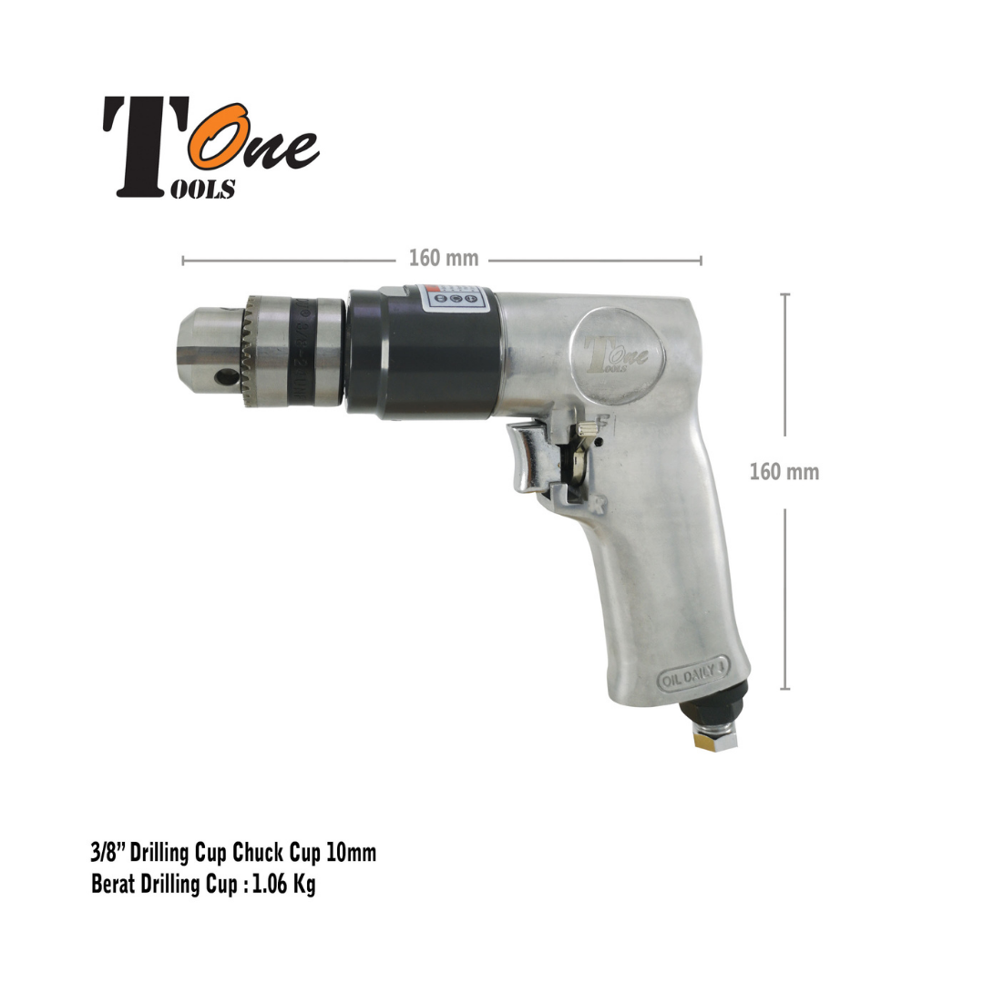 Air Drill Mesin Bor Angin 3/8 Inch 1800 Rpm Pneumatic Reversible ...