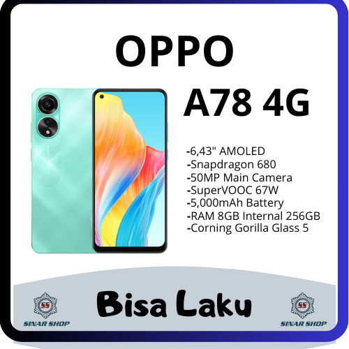 OPPO A78 4G 8GB+8GB/256GB [90Hz AMOLED FHD+, 5000mAh Battery, 67W ...
