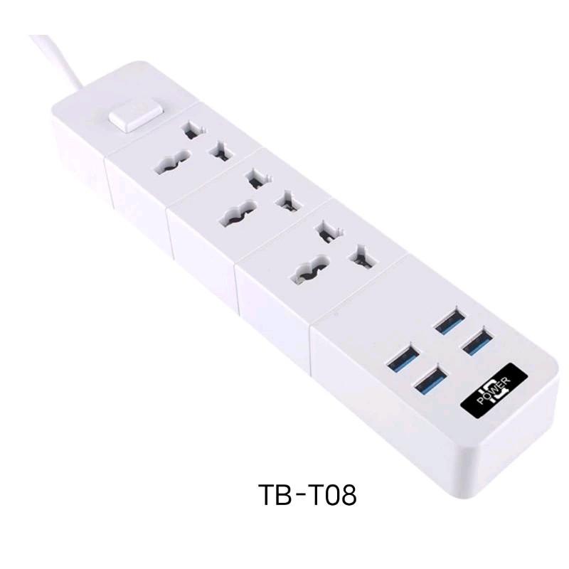 Power Socket TB-T08 3.1A 4 Usb + 3 Colokan Listrik | Lazada Indonesia