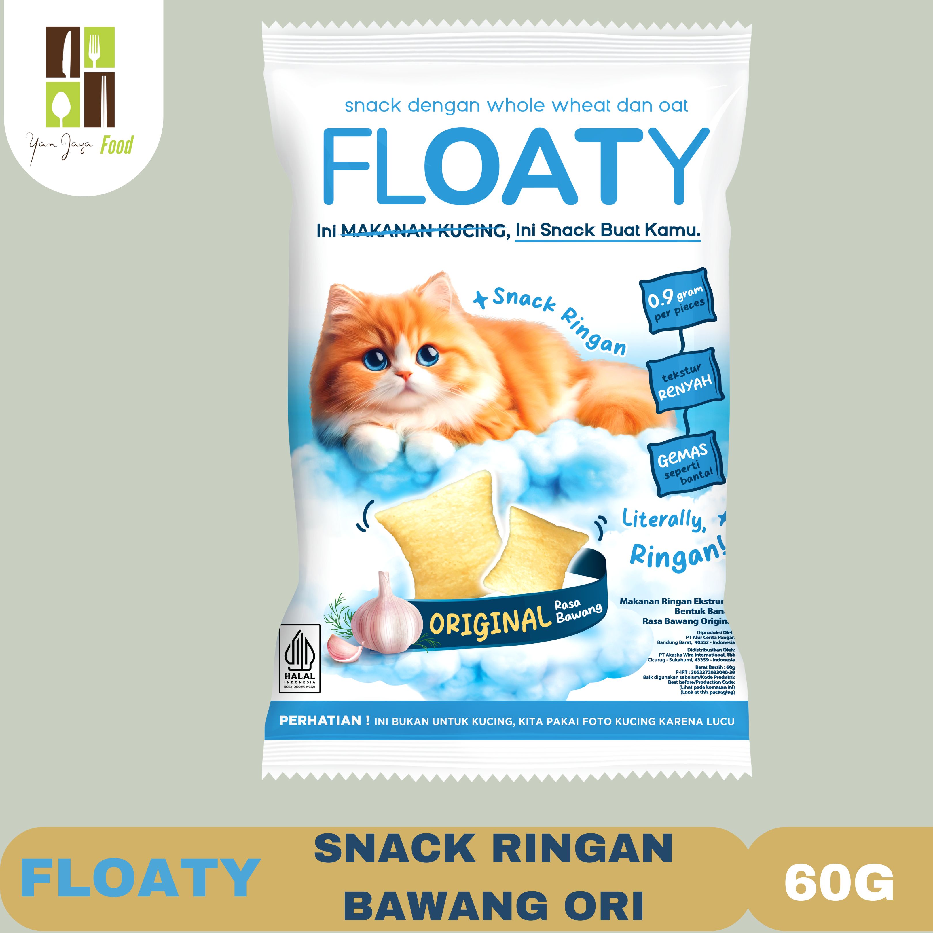 Floaty Snack Ringan Original Rasa Bawang / Bentuk Bantal 60g Wonhae ...