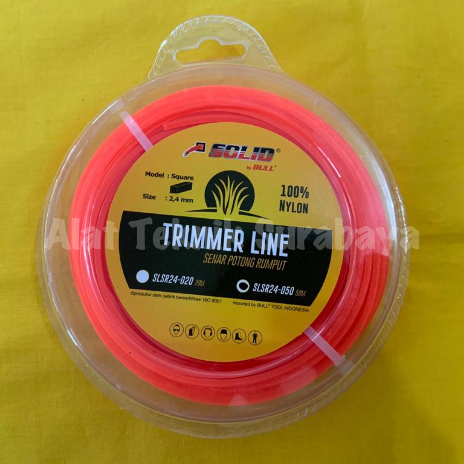 NYLON CUTTER SOLID 50 M METER / TRIMMER LINE 2,4 MM TALI SENAR BABAT ...