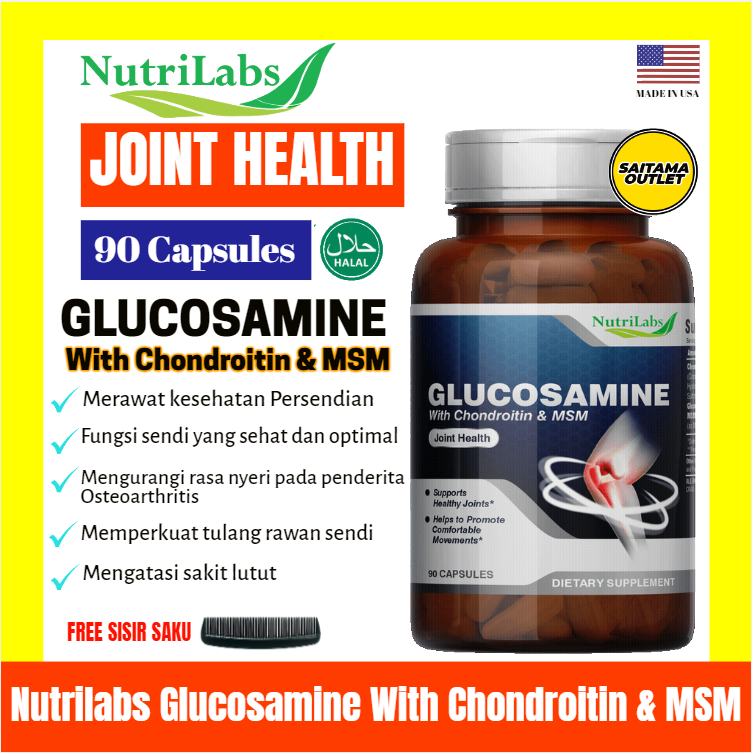 Nutrilabs Glucosamine with Chondroitin MSM NutriLabs USA Berfungsi merawat kesehatan tulang ...