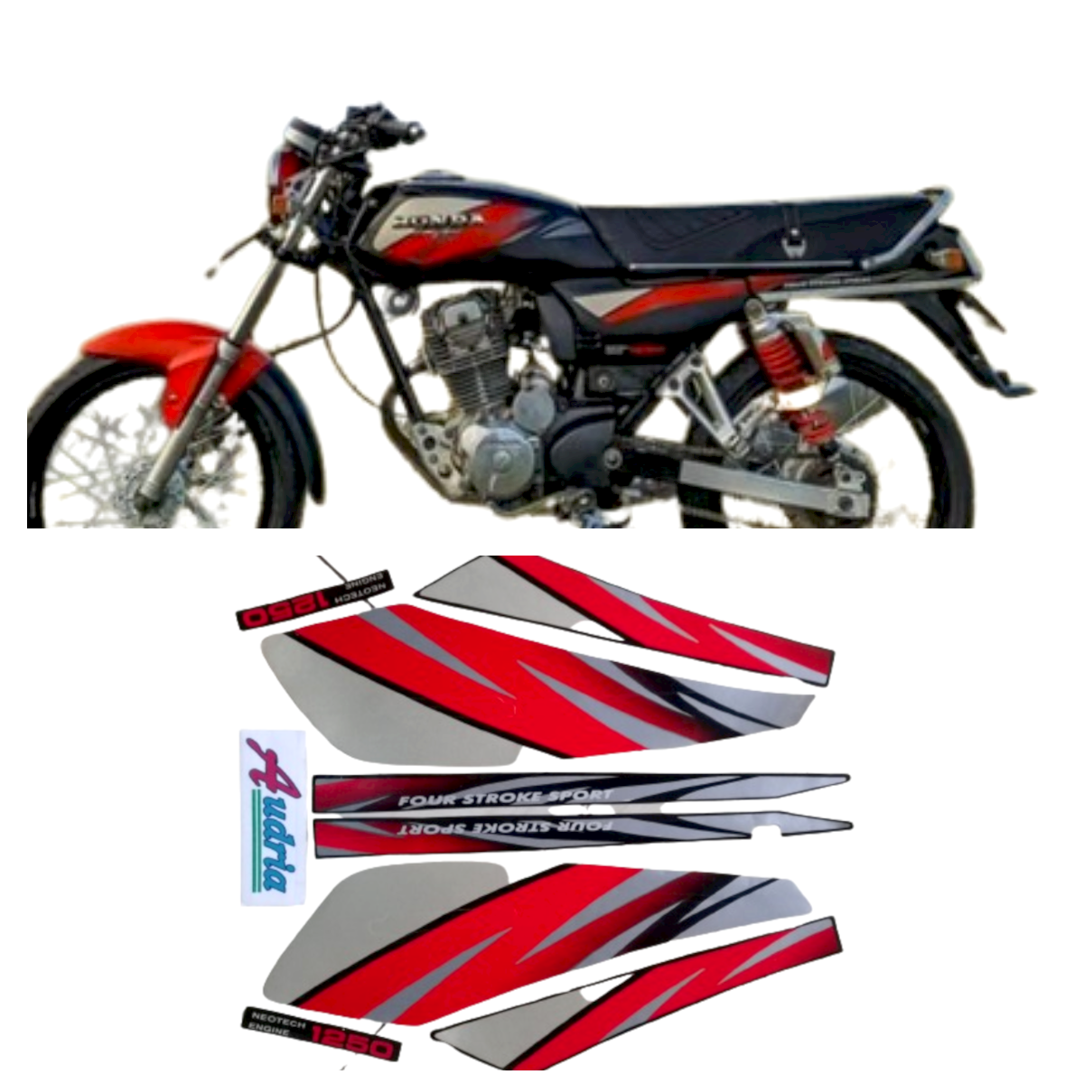 Stiker Striping Motor Honda GL Max 1996 Hitam-Merah | Lazada Indonesia